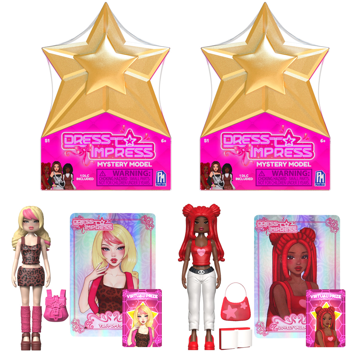 DRESS TO IMPRESS - Mystery Model Minifigure 2-Pack (4" Tall, Series 1 ...